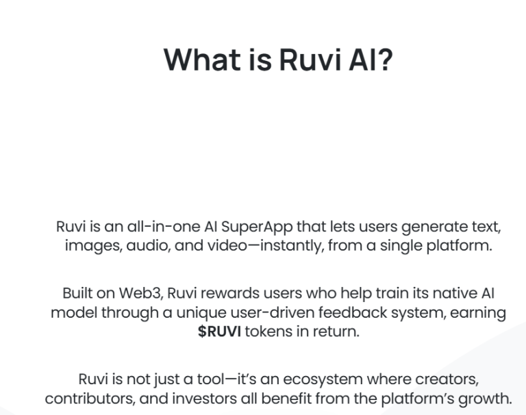 Ruvi AI (RUVI) Review & Analysis: Next 100x Big Token? - BTCC